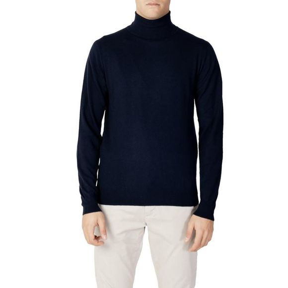 Diktat | Other | Diktat Plain Knit Turtleneck Sweater Men Blue Knitwear ...